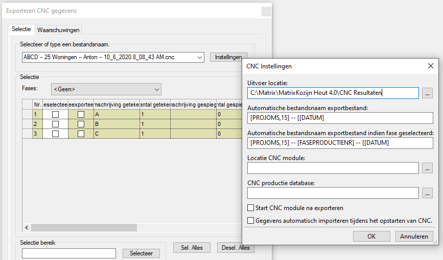 CNC Resultaten | Matrix Knowledge Base